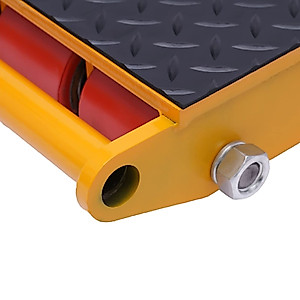 Industrial Machinery Mover, 15T Machinery Skate 33000LBS Machinery Skate Dolly with 9 Rollers, 360 Degree Rotation Machine Dolly Skate Moving Skate Mover Skate, Heavy Duty Moving Equipment