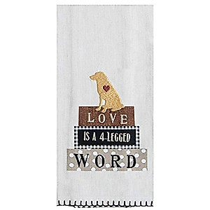 18TH STREET GIFTS Dog Decor Dish Towels - Set of 3 100% Cotton Tea Towels for Dog Lovers and Dishwasher Magnet - Dog Mom Gifts for Women - Dog Themed Gifts - Dog Kitchen Decor