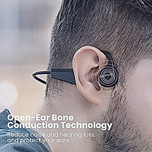 Padmate S30 Bone Conduction Bluetooth Wireless Headphones,Open-Ear Headphones Noice Cancelling, Waterproof Sport Earphones Headset for Workout Office Green