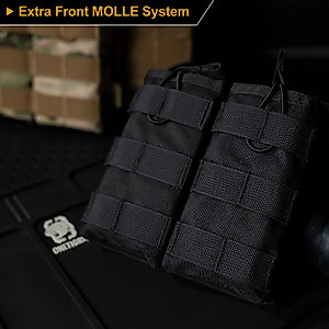 OneTigris Tactical Magazine Pouch, MOLLE Double Mag Pouches for M4 M16 Pmag G36 .223REM Stanag Lancer L5 FAB Ultimag Hexmag HX, Black DD09