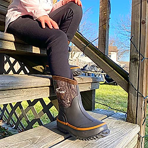 8 Fans Kids Neoprene Boots,Waterproof Neoprene Hunting & Fishing Camo Muck Mud Boots for Toddlers Boys & Girls Size 3