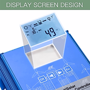 4000W Wind-Solar Hybrid Controller 12V/24V/48V, LCD Display MPPT Boost Charging Multifunctional Wind-Solar Hybrid Controller, 2000W Wind Turbine and 2000W Solar,12v