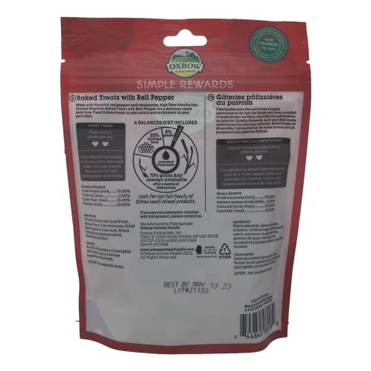 Simple Rewards Small Animal Treats 3 Flavor Variety Bundle (1) Each: Baked Apple Banana, Baked Bell Pepper, Timothy, 1.4-2 Ounces