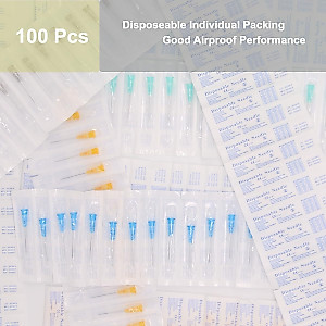 18 Gauge 1 inch Needle (100 Pack),Luer Lock Needles Industrial Dispensing Accessories, Individual Package (18G)