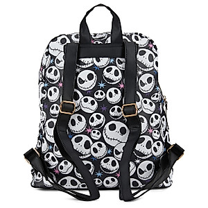 Disney Nightmare Before Christmas Leather Backpack - Girls, Boys, Teens, Adults - Nightmare Before Christmas Jack Skellington Faux Leather 14 Inch Backpack