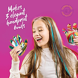Craft & Clay Handprint Dish Kit - Arts and Crafts for Kids - Make Your Own Hand Bowls - Preteen Girls Art Activities Kits - Best Christmas Gifts for Ages 6, 7, 8, 10-12 - Tween Kid DIY Clay Activity