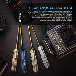 Neewer - Set of 4 Hexagonal Screwdrivers Made of Titanium Nitride with Coloured Handles.Compatible with 1.5, 2, 2.5 and 3mm Screws.