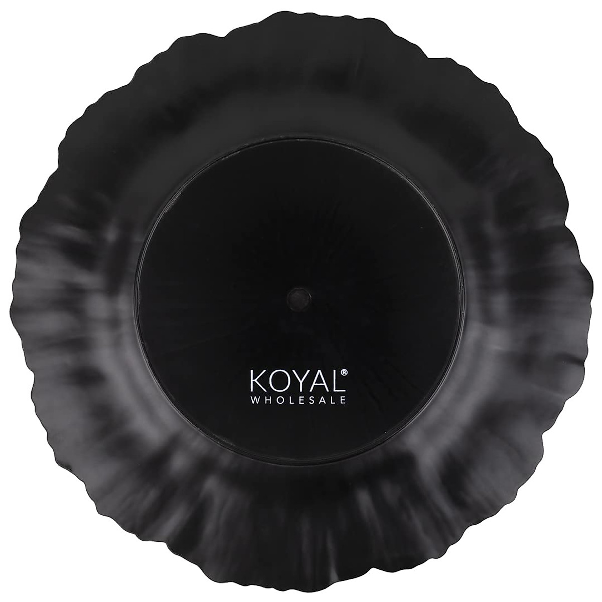 Koyal Wholesale Metallic Gold Acrylic Charger Plates Round Flora, Set of 6