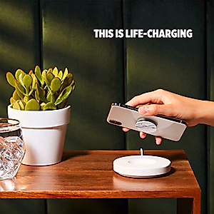 PopSockets PopPower Home: Wireless Charger for Phones - White (Gloss)
