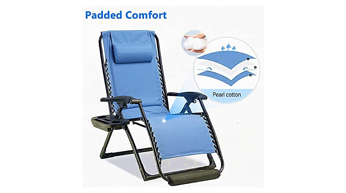 Ezcheer Padded Zero Gravity Chair - Comfortable & Sturdy