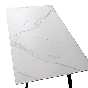 62.9" Modern White Dining Table Sintered Stone Rectangula Small Table (1 Table)