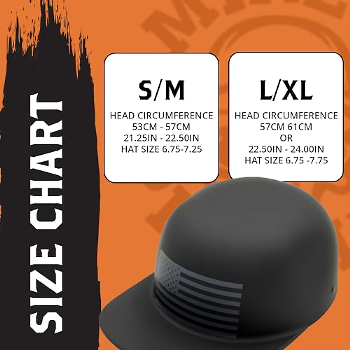 Mike's ProLids Matte Black 'Merica Flatboy - Novelty Motorcycle Bike Lid - Baseball Cap Design with Stylish Flat Brim - Fits Sizes S-XL