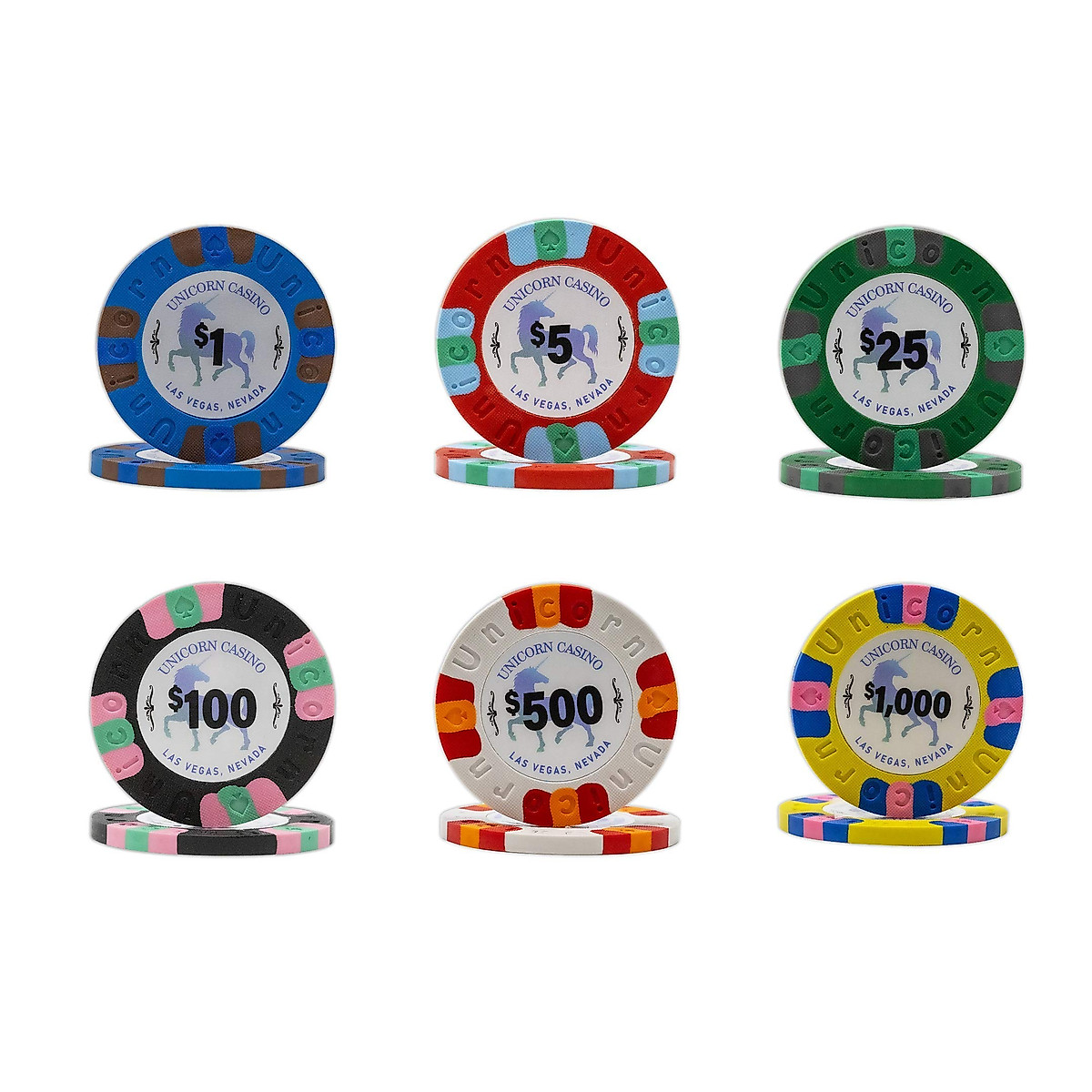 DA VINCI Unicorn All Clay Poker Chip Set with 500 Authentic Casino Weighted 9 gram Chips, Black ABS Case, 2 Decks of Plastic Playing Cards, Dealer Buttons and 2 Cut Cards