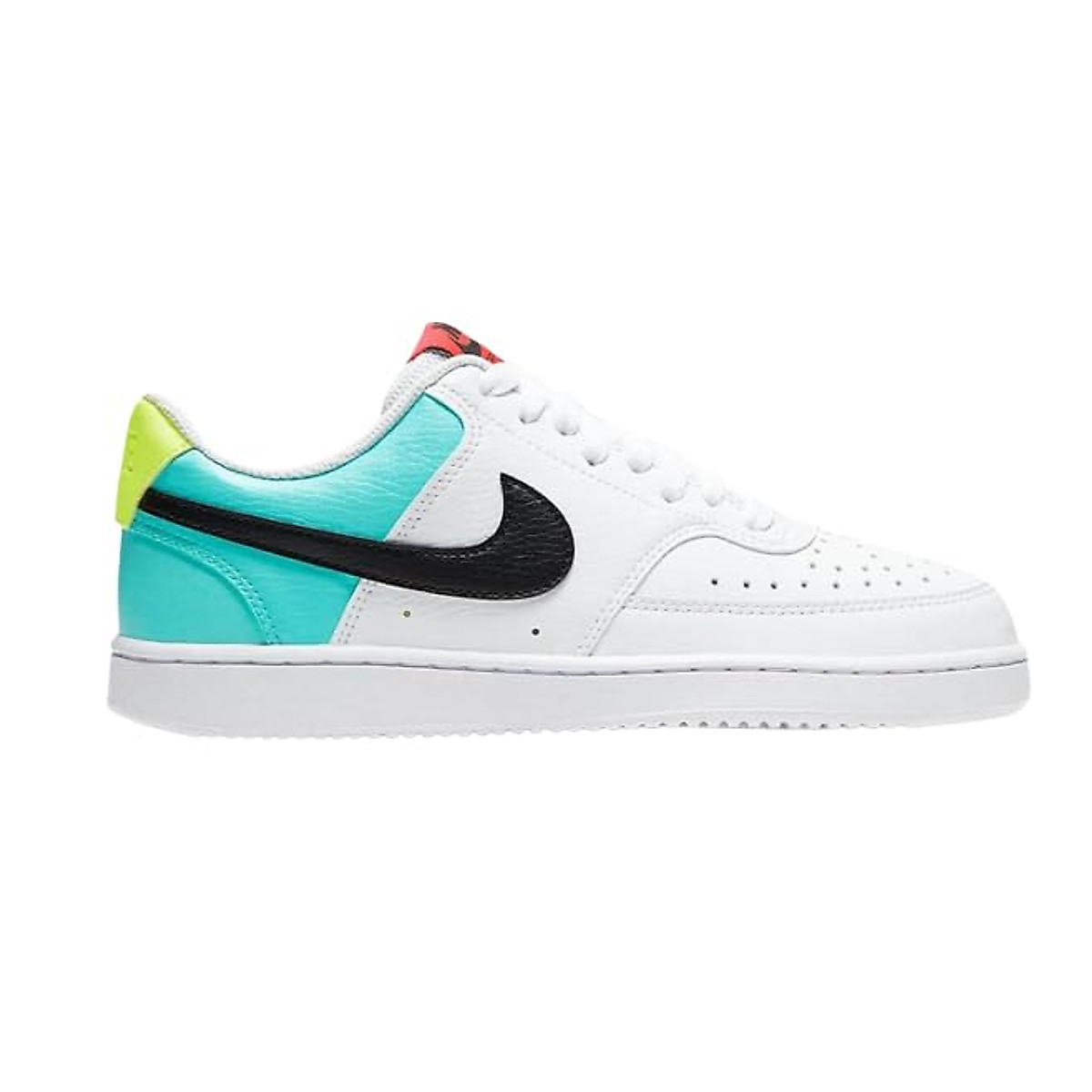 Nike Women's Court Vision Low Sneaker, White/Multi, 9 Regular US