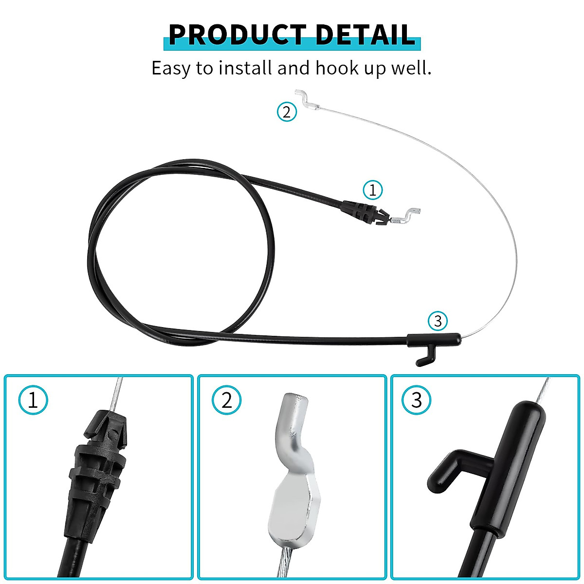 IDEASURE 946-04661 746-04661 Control Cable Compatible with MTD Craftsman Troy-Bilt Yardman Cub Cadet Bolens Murray Lawn Mower, Replaces 946-04661A, 746-04661A