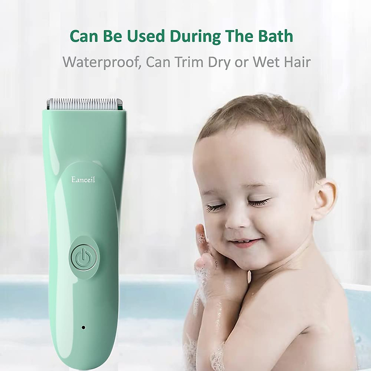 Baby Hair Clippers - Ultra Quiet Electric Hair Trimmer, Cordless Rechargeable Waterproof Haircut Kit for Kids Infants & Adult.
