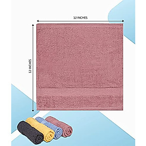 ZUPERIA Classic Towels, Face Washcloths (24 Pack, 12" x 12") 100% Cotton Premium Quality and Ultra Soft Wash Cloth Set for Bathroom and Home | Highly Durable High Absorbency and Stylish