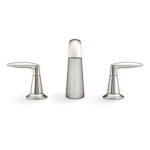 KOHLER K-45102-4-BN Alteo Bathroom Faucet, Bathroom Sink Faucet, Alteo Collection, 2 Handle Widespread Faucet with Metal Drain in Brushed Nickel