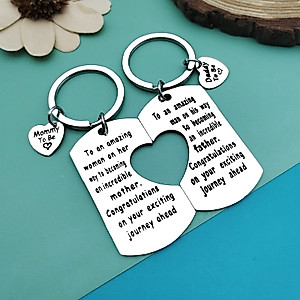 Mom to Be Gifts Daddy to Be Keychain Set Pregnancy Announcement Gift Baby Announcement Jewelry Gift Parents to Be Gift New Dad First Time Mom Keyring Gifts Future Mother Father Gift New Parents Gifts
