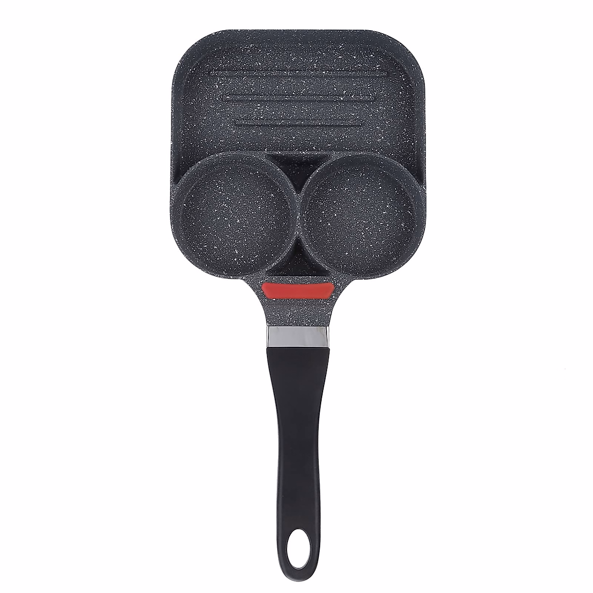 Tomotato Nonstick Egg Frying Pan, 3 in 1 Egg Pan Divided Grill Skillet Pan with Heat Resistant Handle Breakfast Omelet Pancake Pan for Gas Stove