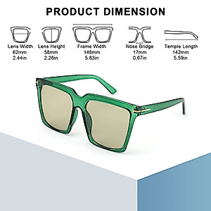 FEISEDY Oversized Square Sunglasses for Women Men Fashion Big Frame Shades B4044