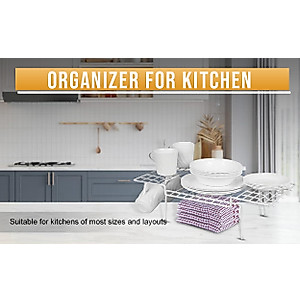 Ybm Home Wire Kitchen Counter and Cabinet Helper Shelf, Shelf Storage Organizer White 2214 (1)