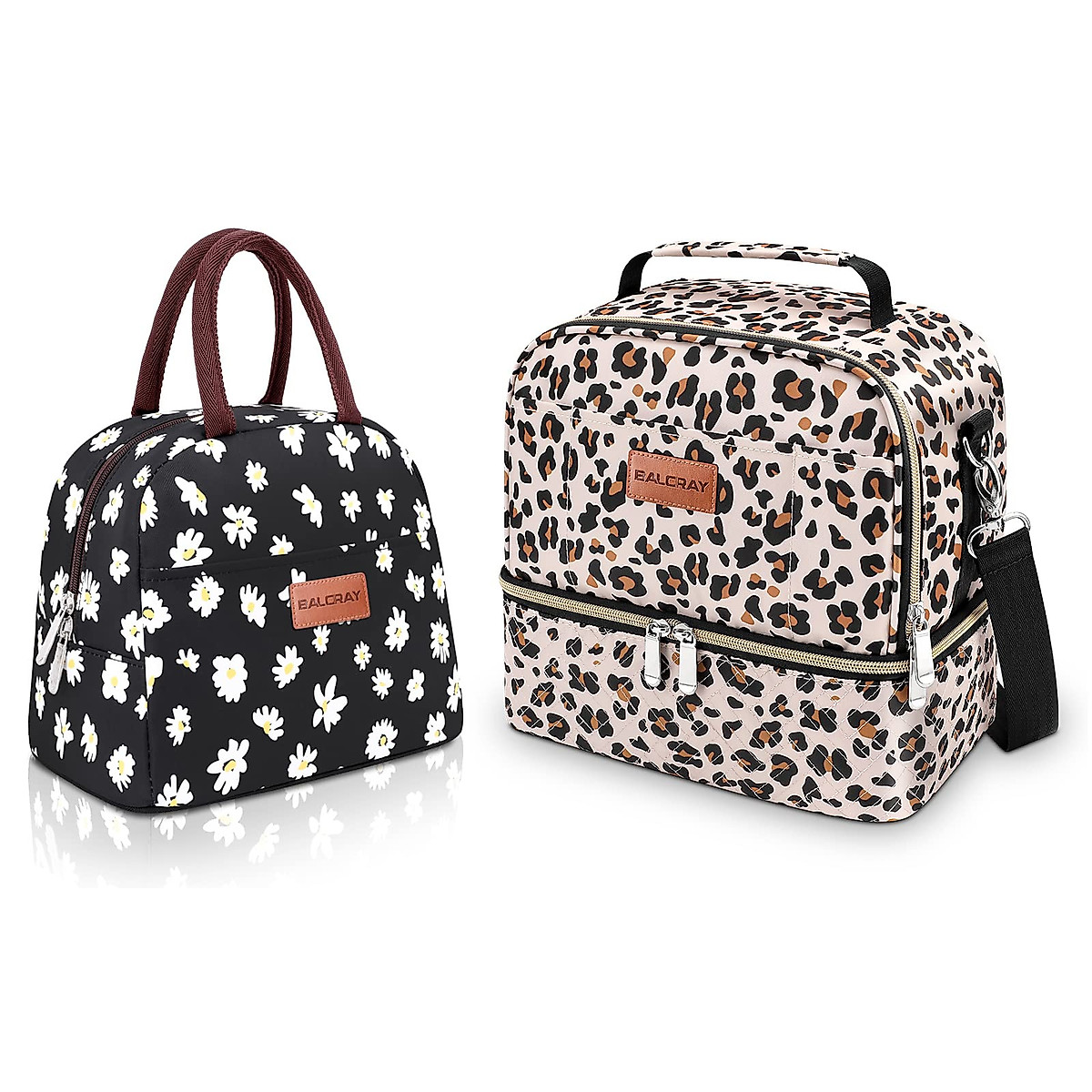 BALORAY Lunch Bag Women Men, Double Deck Lunch Box Insulated Lunch Bag for Adults Work Office Picnic, Leakproof Cooler Bag with Adjustable Shoulder Strap