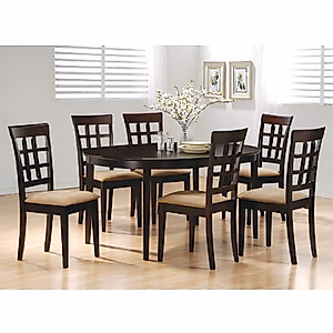 Coaster Furniture Gabriel Upholstered Dining Chairs (Set of 2) Side Chair Beige Microfiber Fabric Cappuccino Brown 100772