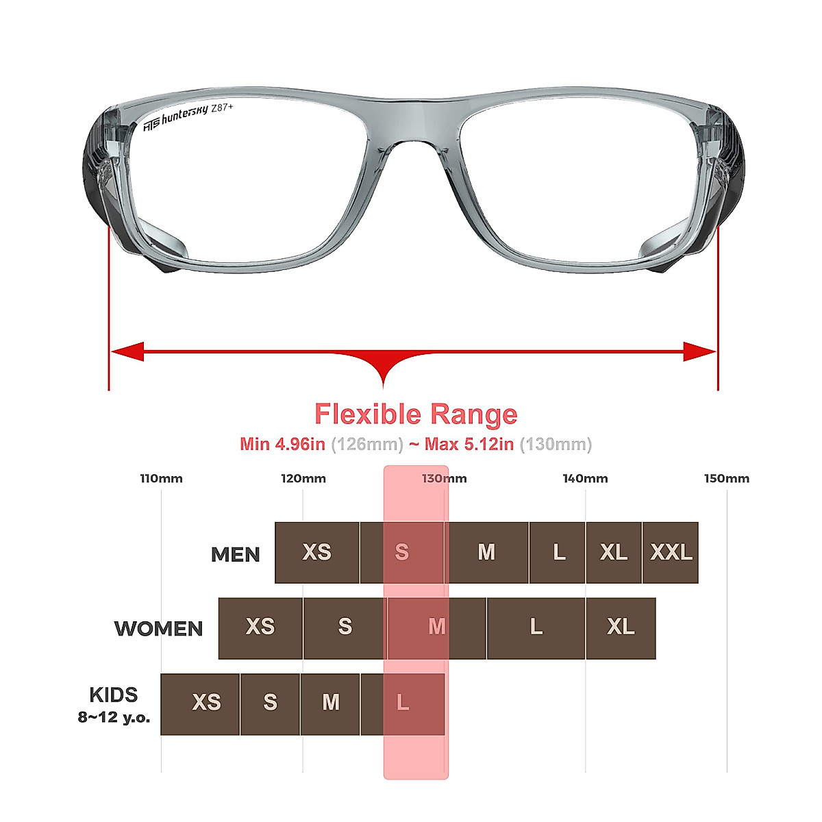 HTS HUNTERSKY P11 Safety work Glasses Women Men Youth with Side Shields Z87 Anti Scratch Fog Resistant nurse medical surgical pickleball Indoor sports