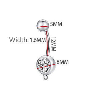 2PCS in Set Octopus and Fish Drop Belly Button Ring, Cute Ocean Charm Surgical Stainless Steel 14 Gauge Navel Barbell Ring, Steampunk Piercing Body Jewelry