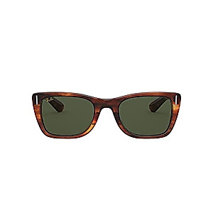 Ray-Ban RB2248 Caribbean Rectangular Sunglasses, Striped Havana/G-15 Green, 52 mm