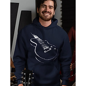 Guitar Hoodie for Men Novelty Gifts Musician Guitars Player Guitarist Music Mens Sweatshirt Hoodies Large Blue