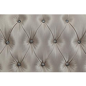 ACME Furniture Gorsedd Sofa with 5 Pillows, Cream Fabric and Antique White