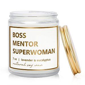 Boss Day Gifts for Women, Best Boss Lady Gifts for Women - Lavender Scented Candle, Boss Retirement Gifts, Christmas Farewell Retirement Gifts for Boss Women