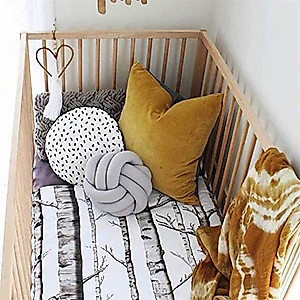 ZANYB Soft Knot Ball Throw Pillow Home Decor Cushion Plush Throw Knotted Pillow Handmade Round Pillow Knotted Bedroom Decor, Grey, 11.8x11.8''