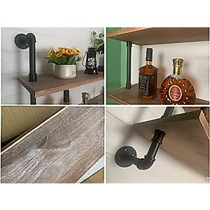 HDDFER Industrial Pipe Bathroom Shelves Shelving with Wood 24 Inch,Rustic Wall Shelves,Industrial Shelves Floating Pipe Shelves Over Toilet for Farmhouse Bathroom Shelves Pipe Wall Shelf Mounted