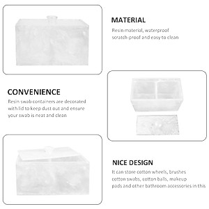 Cabilock Box cosmetic cotton storage box cotton pad container makeup applicator organizer floss holder flosser dispenser cotton pads holder cotton holder Compartments Cotton Pad Case patch