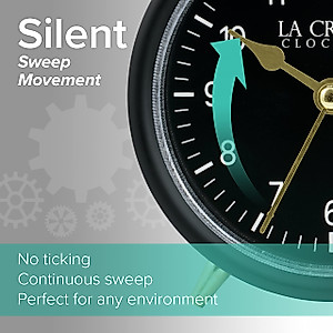 La Crosse 617-3314BG Black Twin Bell Quartz Alarm Clock