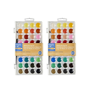 Artists Loft ZdbnZ Fundamentals Watercolor Pan Set, 36 Colors (2 Pack)