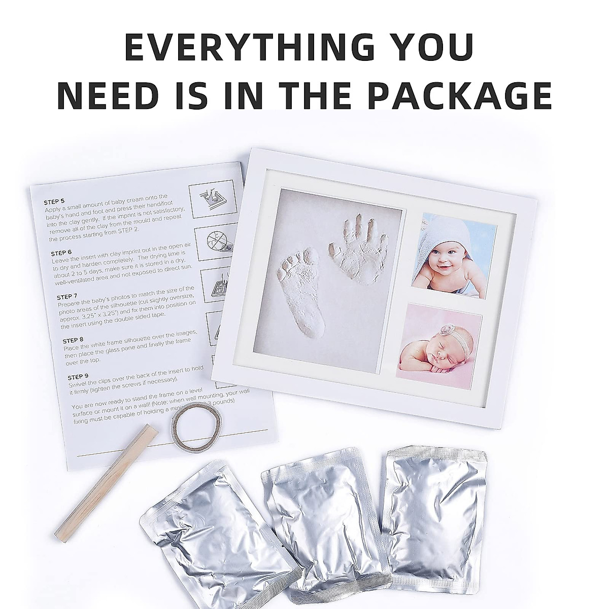 yyyz Baby Hand Footprint Kit, Safety Baby Shower Gifts Baby Foot Printing Kit Keepsake Frames For Newborn Boys Girls Gift