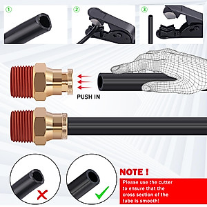 CheeMuii 43 PCS Brass DOT Air Brake Line Fittings 1/4" 3/8" 1/2" Push to Connect Fittings Quick Connect & NPT Thread Tube Air Hose Fittings Repair Kit for Truck or Industrial Air System