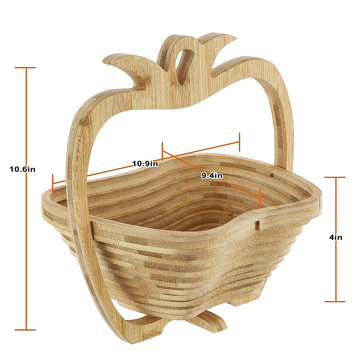ZJX0769 Pineapple Fruit Foldable Basket in Healthy & Reusable Wooden Tray Gourmet Fruit Box Best Gift for Holiday Kitchen Party