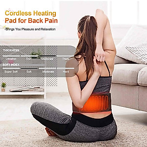 FEETMOR Heated Waist Belt, Electric Heating Pad for Low Back and Belly, Cordless Rechargeable Battery Powered Wrap for Period Cramps