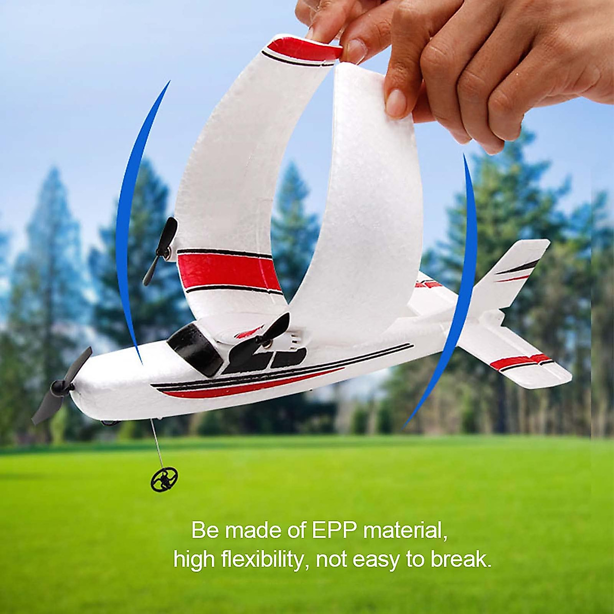 GoolRC FX801 RC Airplane, 2.4GHz 2CH Remote Control Airplane, EPP Foam RC Plane, Fixed Wing RC Aircraft, Easy to Fly RC Glider Toys for Kids, Boys and Beginners with 2 Batteries