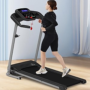 Treadmill,Home Foldable Treadmill with Incline, Folding Treadmill for Home Workout, Electric Walking Treadmill Machine 15 Preset or Adjustable Programs 250 LB Capacity MP3 Black