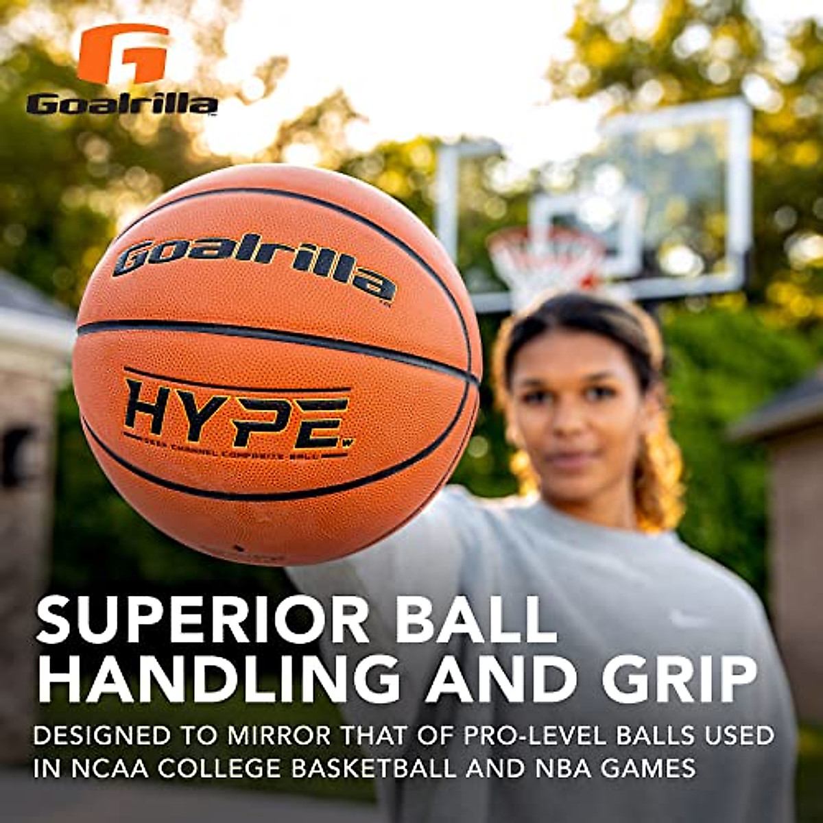Goalrilla Hype Basketball - Men's Women's and Youth Sizes Available - Made for Superior Ball Handling and Long Lasting Durability