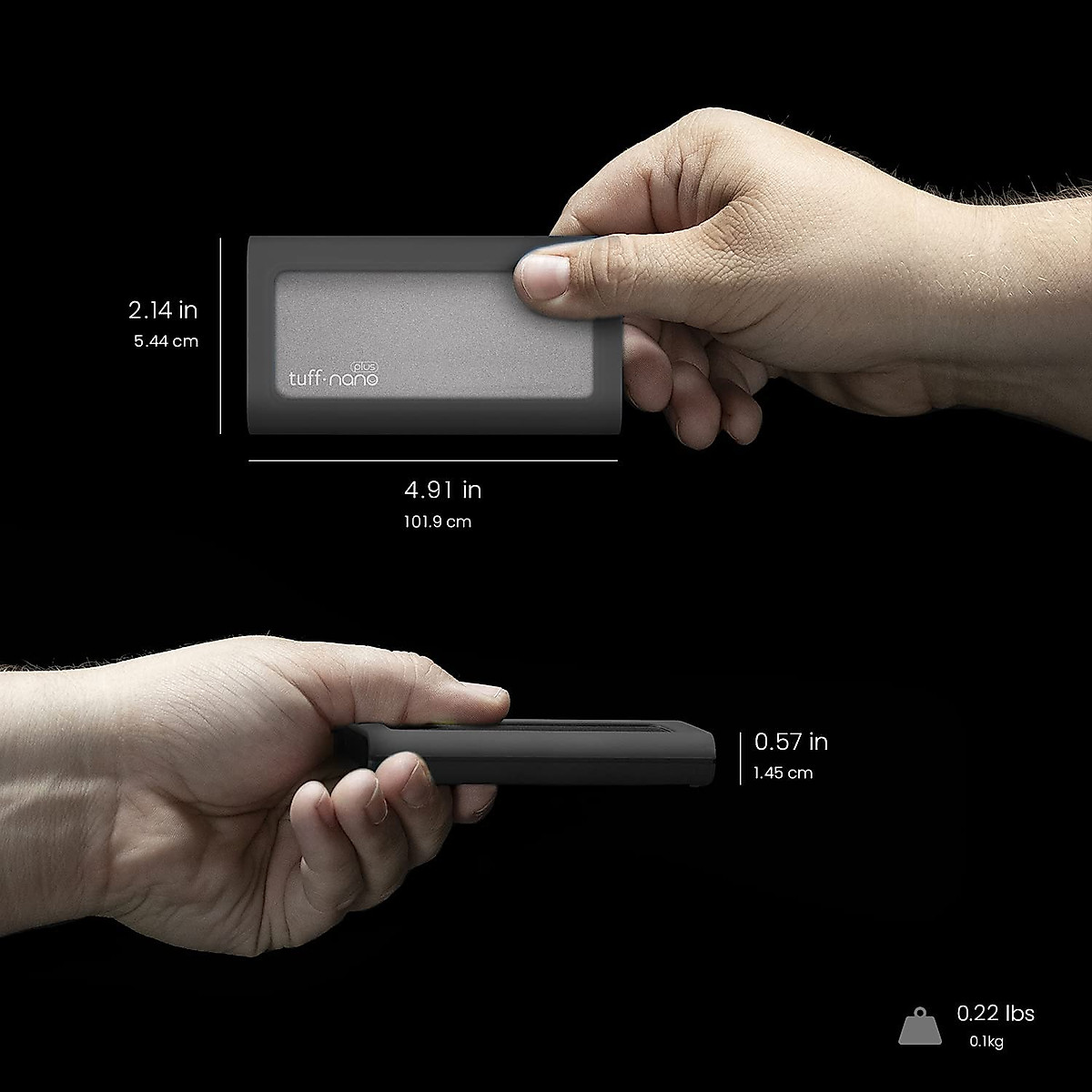 CalDigit Tuff Nano Plus 2TB - Compact Rugged IP67 Waterproof USB-C 3.2 Gen 2 10Gb/s External NVME SSD, Compatible with Thunderbolt 4 Mac and PC, Up to 1055MB/s (2TB Nano Plus, Charcoal Black)