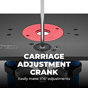 Kreg PRS5000 Precision Router Lift - Router Table Lift System - Durable Router Plate Insert - Router Table Plate Insert - For Quick, Accurate, Reliable & Repeatable Setups