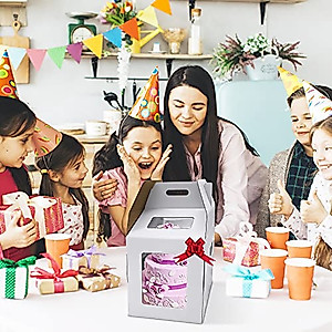 ValdiStore 4 Pack Tall cake boxes for tier cakes - 2 12 inch cake boxes 2 10 inch cake boxes Tall cake box cake boxes cake box cake carrier cajas para pasteles large cake box wedding cake boxes