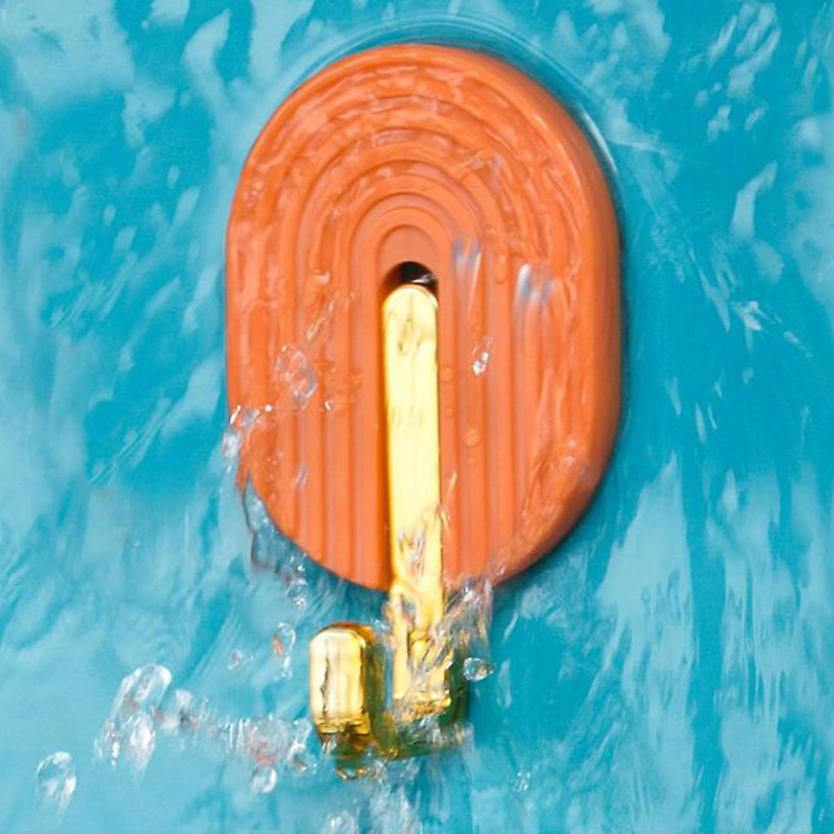 2pcs ABS High Bearing Capacity Towel Hook, Self Adhesive Hooks, Strong Adhesion Wall Hooks for Bathroom Kitchen (Orange)